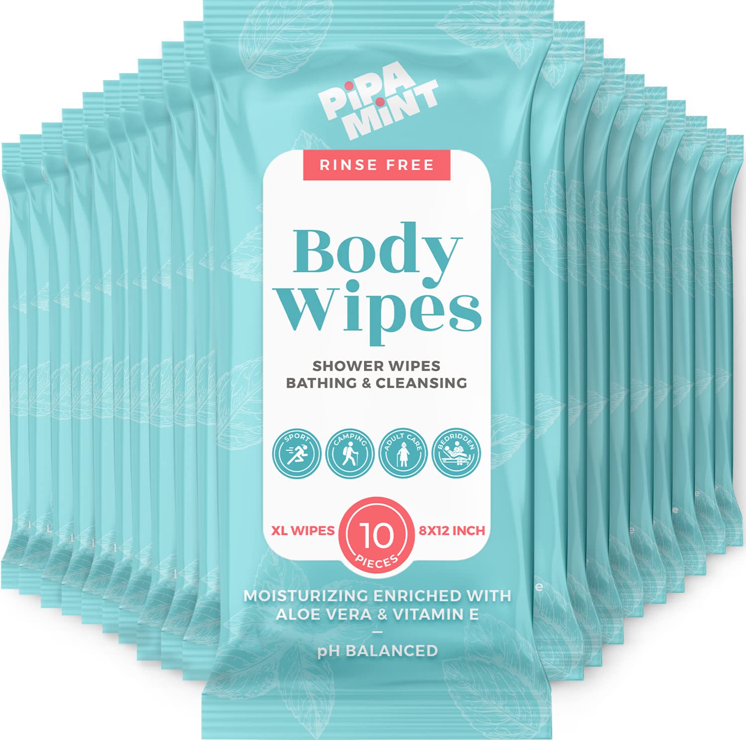 Body Wipes - 50 XL Shower Body Wipes for Bathing, Traveling, Camping ...