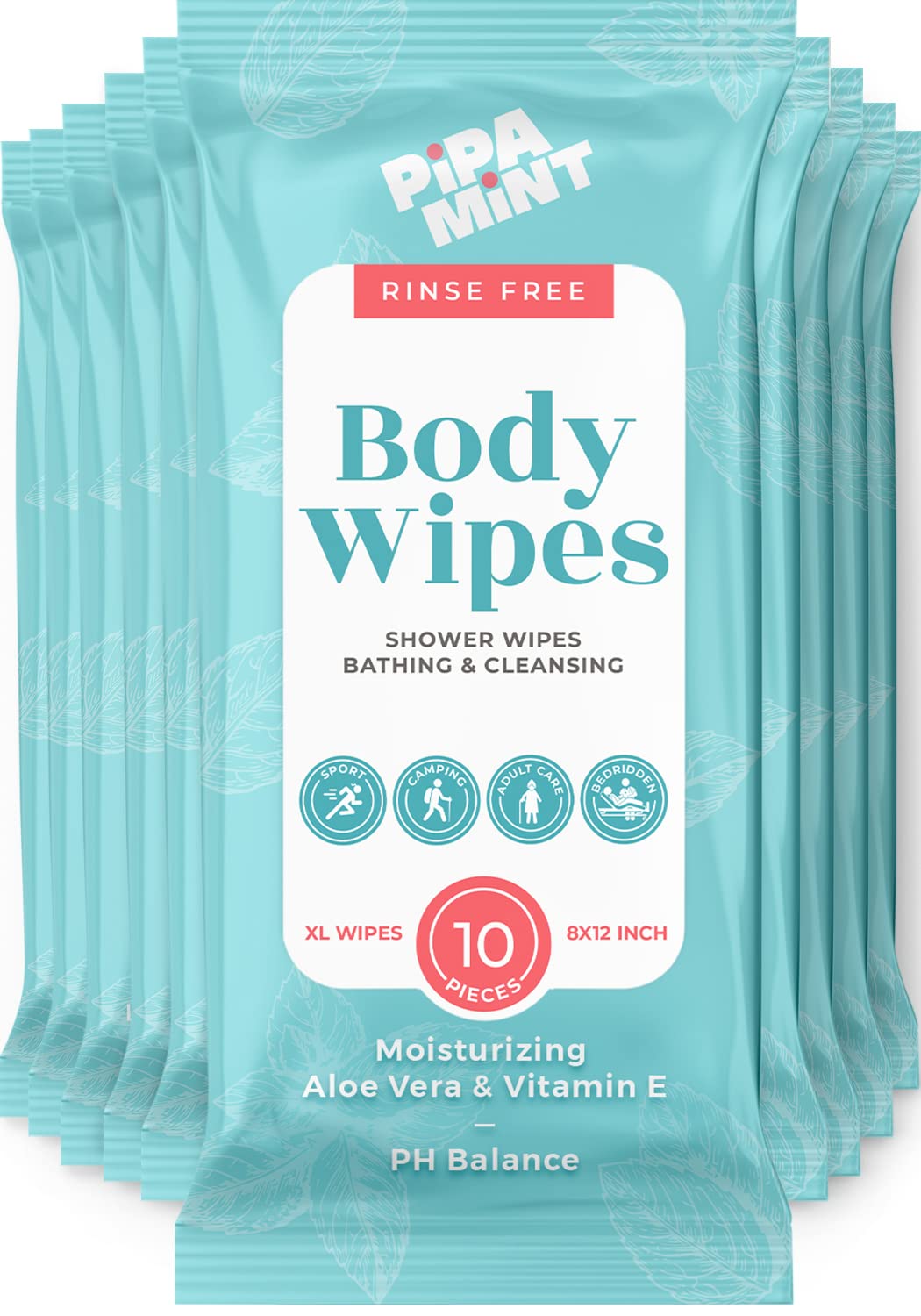 Body Wipes - 50 XL Shower Body Wipes for Bathing, Traveling, Camping ...
